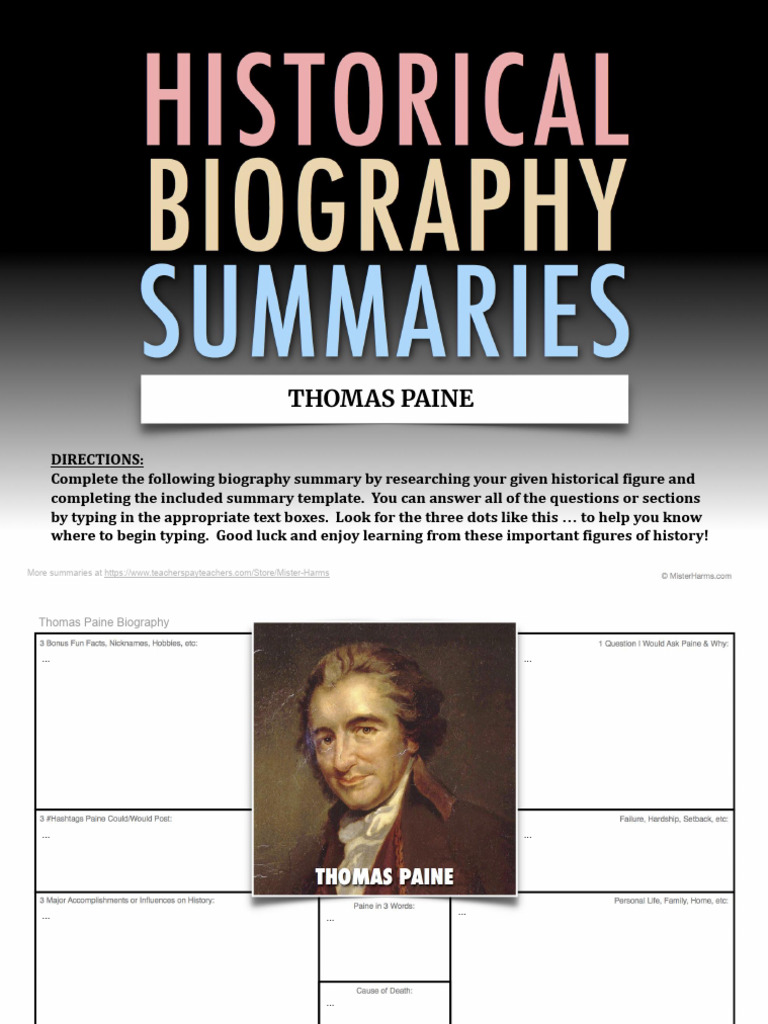 Imani Andino - Copy of Thomas Paine - Webquest | PDF