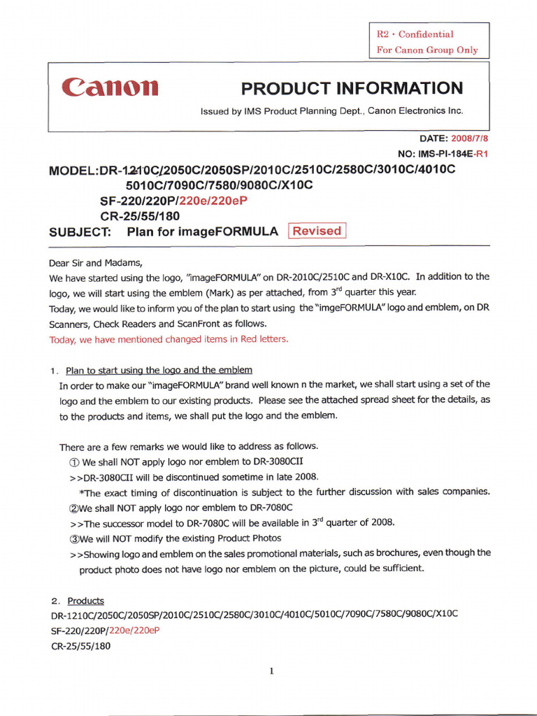 ImageFORMULA Scanners Name Change | PDF