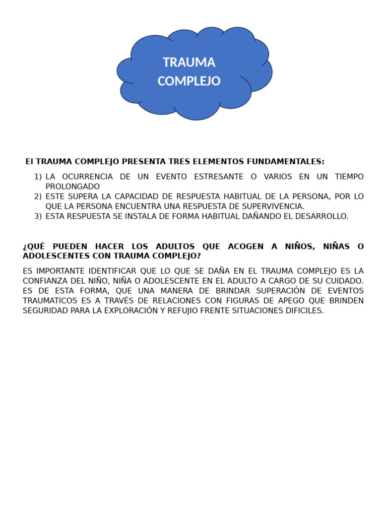El Trauma Complejo Presenta Tres Elementos Fundamentales | PDF