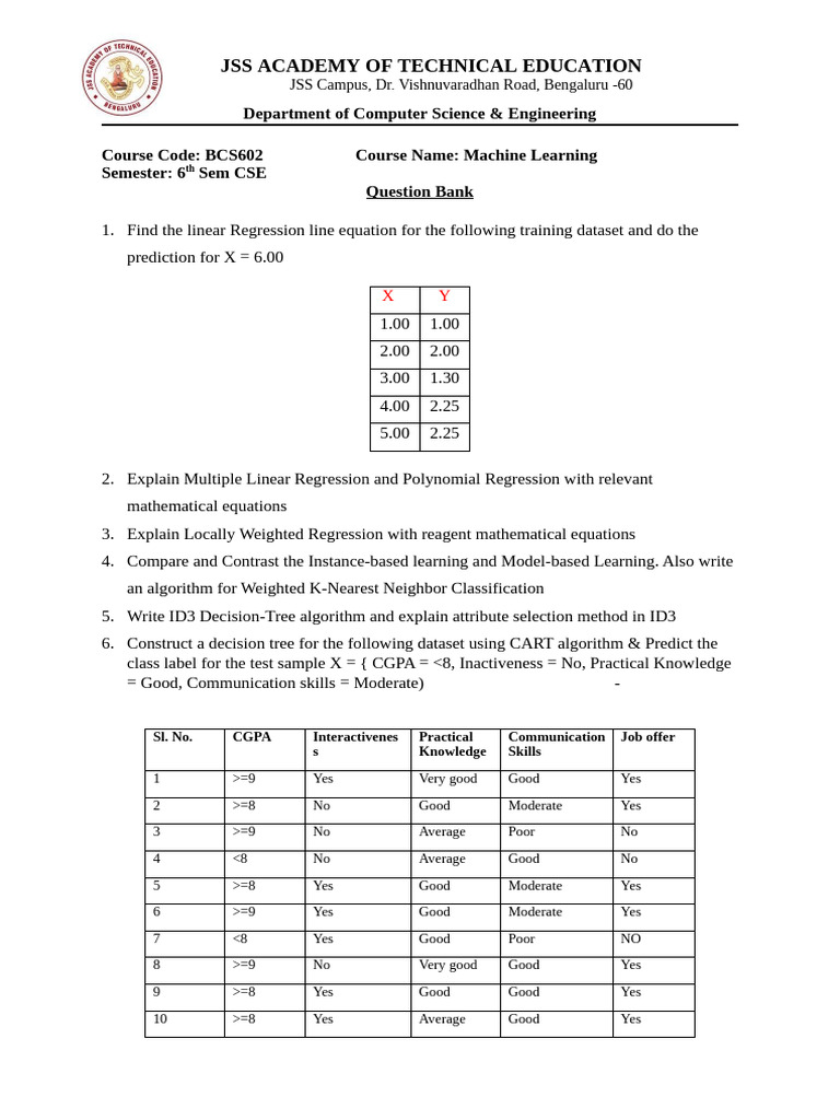 BCS602-Machine Learning-Question Bank-Module-3-4-5 | PDF | Machine ...