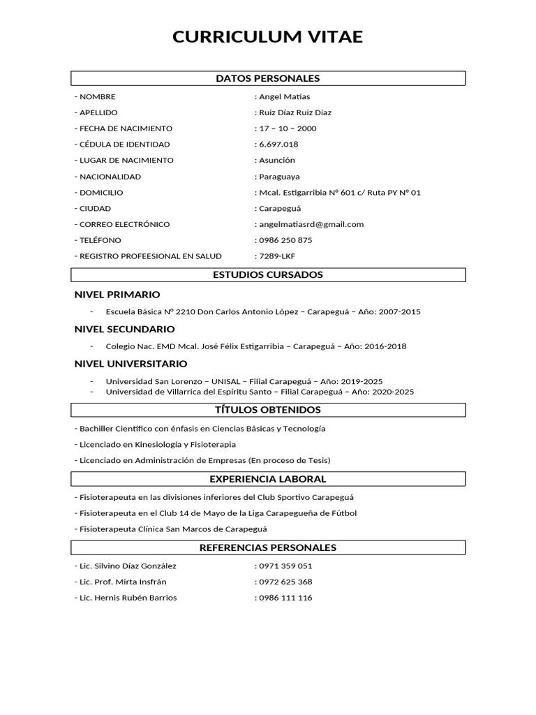 Curriculum. Matias | PDF