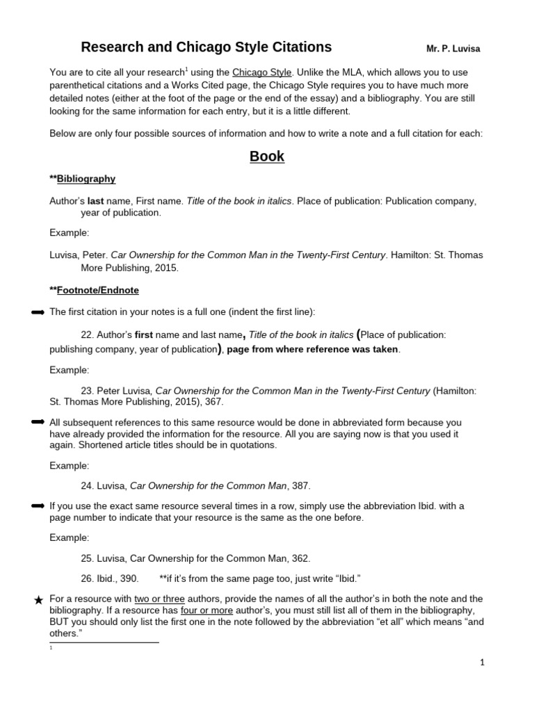 Chicago Style - History 2D1 Research and Citations 2015 | PDF ...