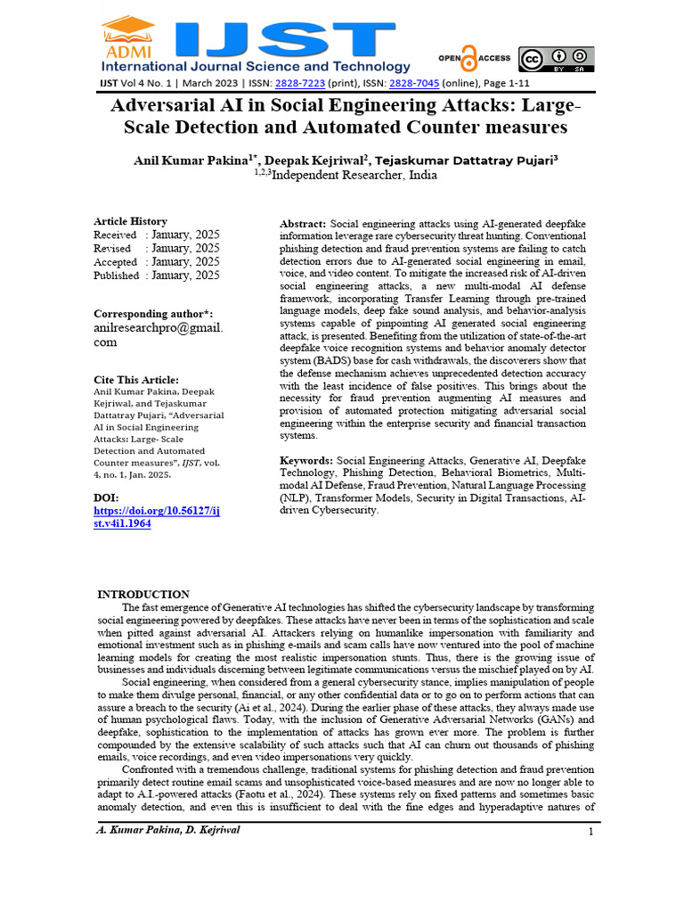 Adversarial AI in Social Engineering Detection | PDF | Artificial ...