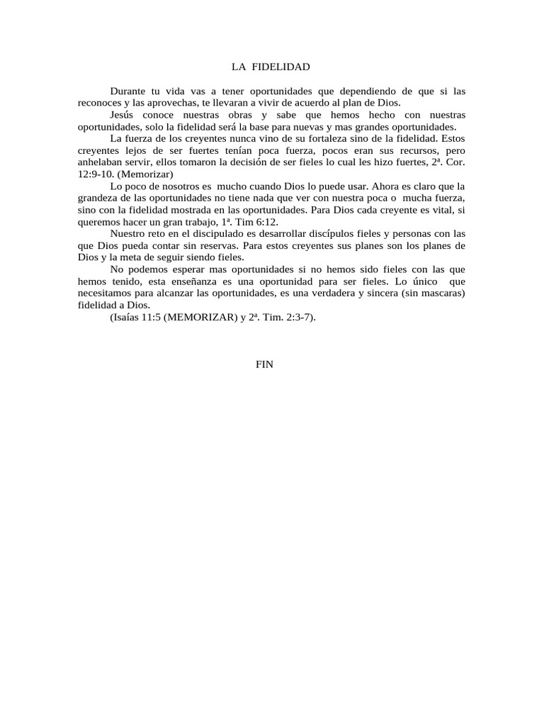 La Fidelidad | PDF