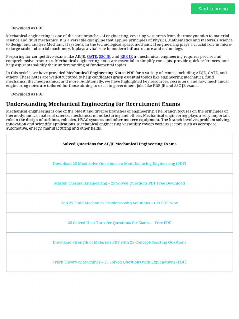 Mechanical Engineering Notes_ Study Material & Free PDF Download for AE ...