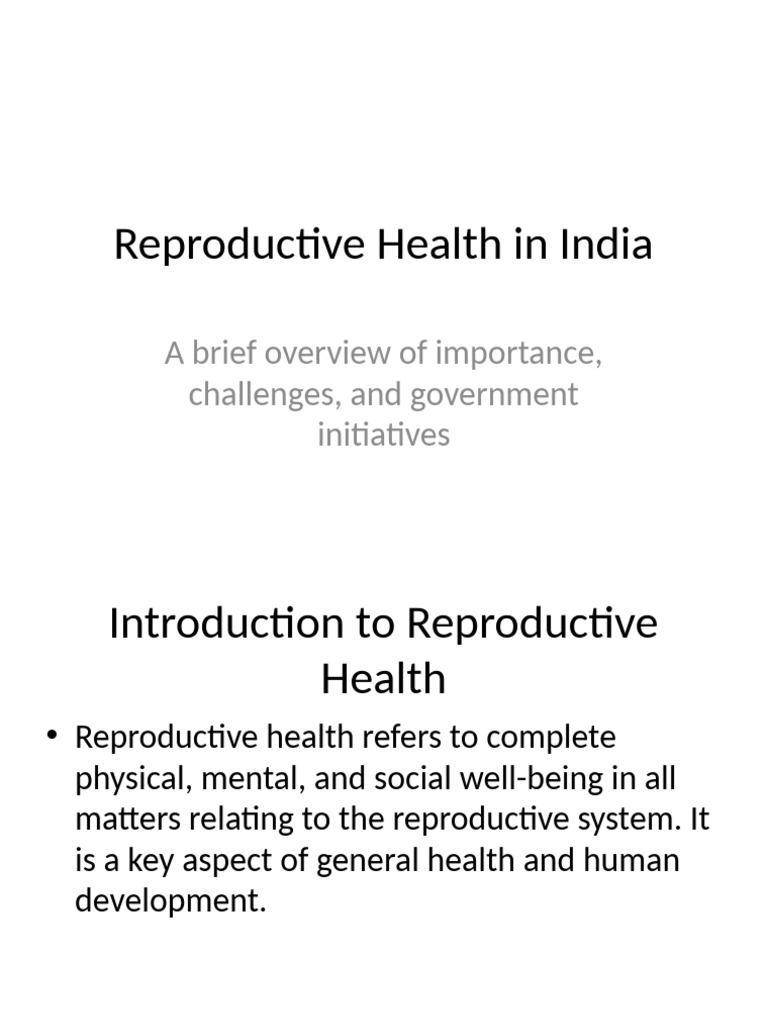 Reproductive Health in India Presentation | PDF