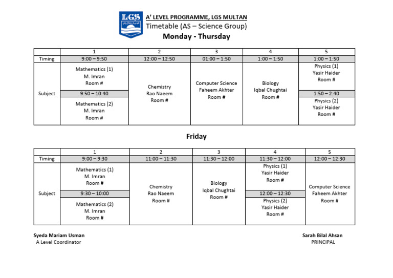 A Level Timetable Science As | PDF | Physical Sciences | Inquiry