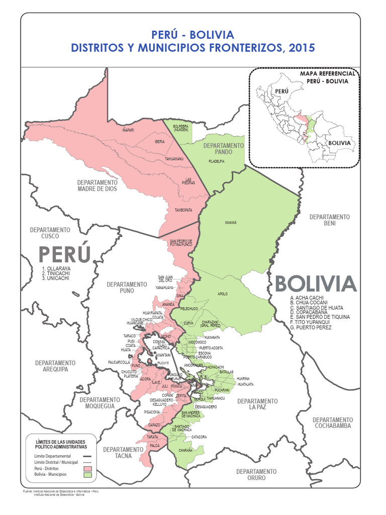 Mapa Político de Perú y Bolivia | PDF | Bolivia