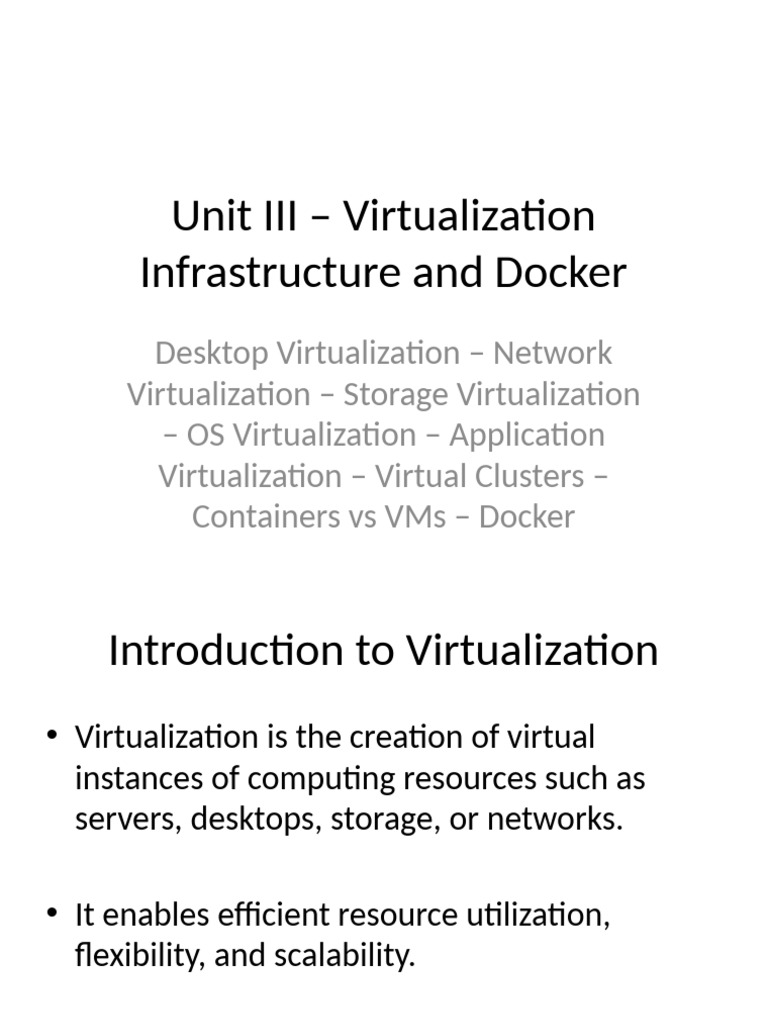 Virtualization and Docker Overview | PDF | Virtualization | Desktop ...