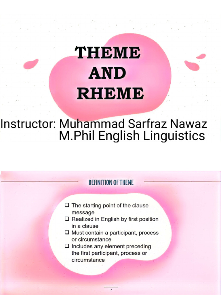 Theme and Rheme BS-7 | PDF