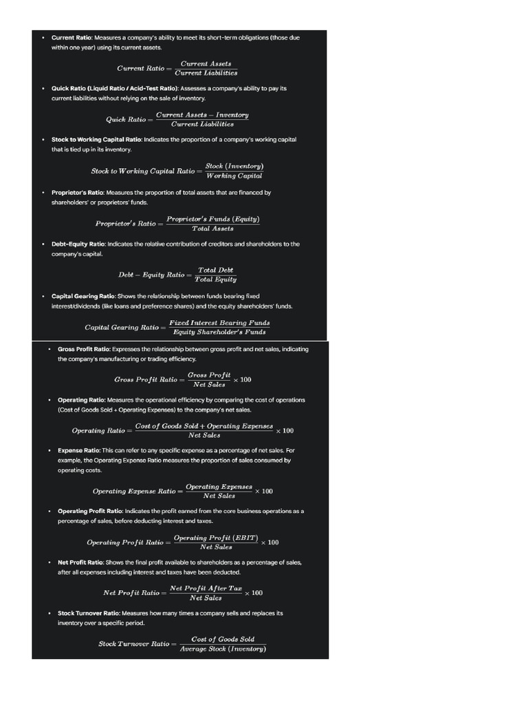 Formulas Ratios AMD | PDF