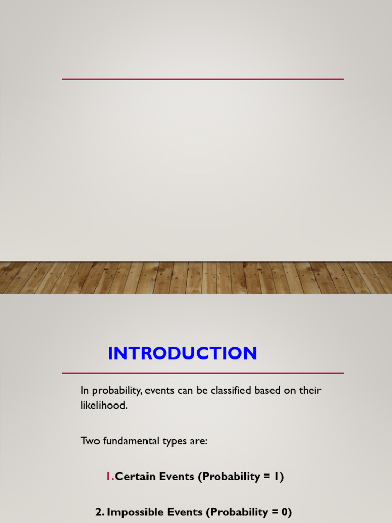 Certain vs Impossible Events in Probability | PDF
