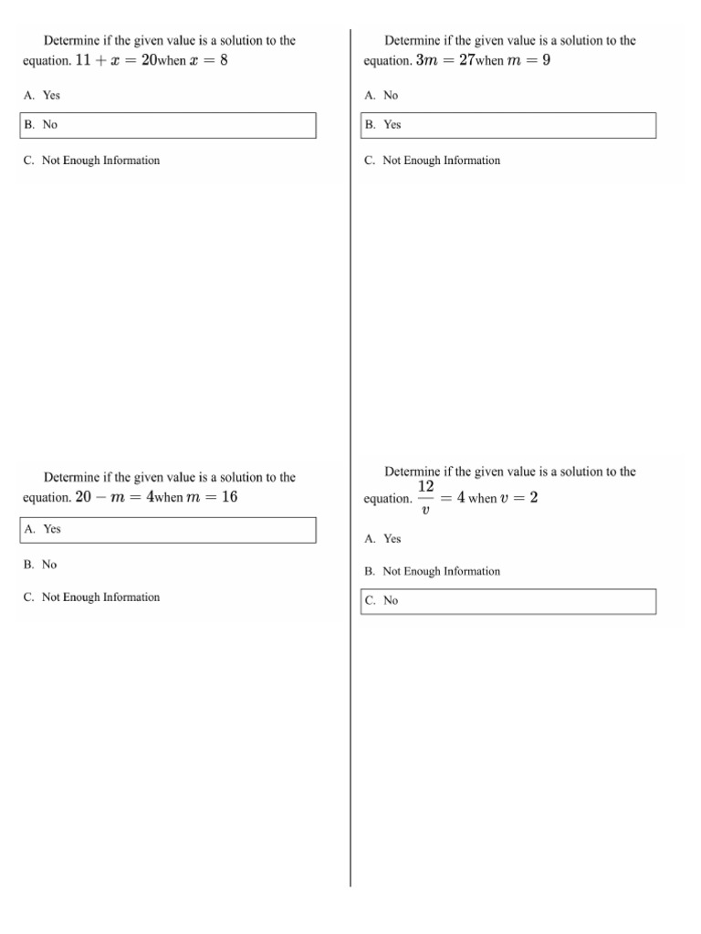 10.2 Intro To Equations - KEY | PDF