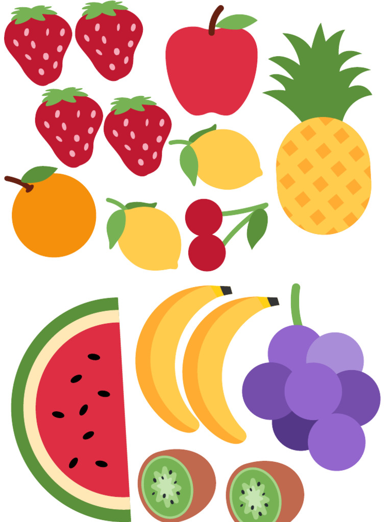 White Colorful Illustrative Fruits Flashcards - 20250713 - 104242 ...