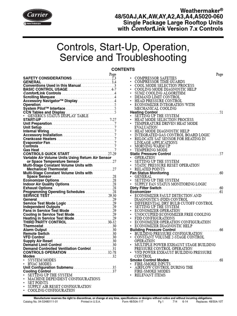 ComfortLink 7.x Controls Manual | PDF | Engineering Thermodynamics ...