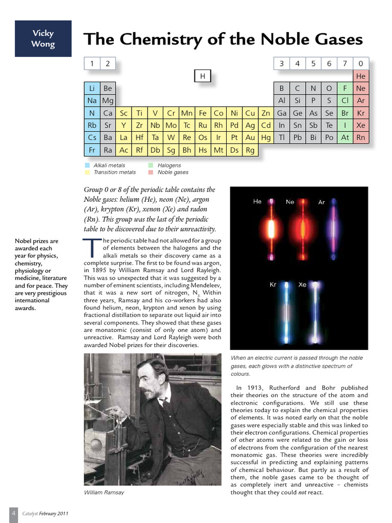 Chemistry of Noble Gases Explained | PDF | Chemical Substances | Chemistry