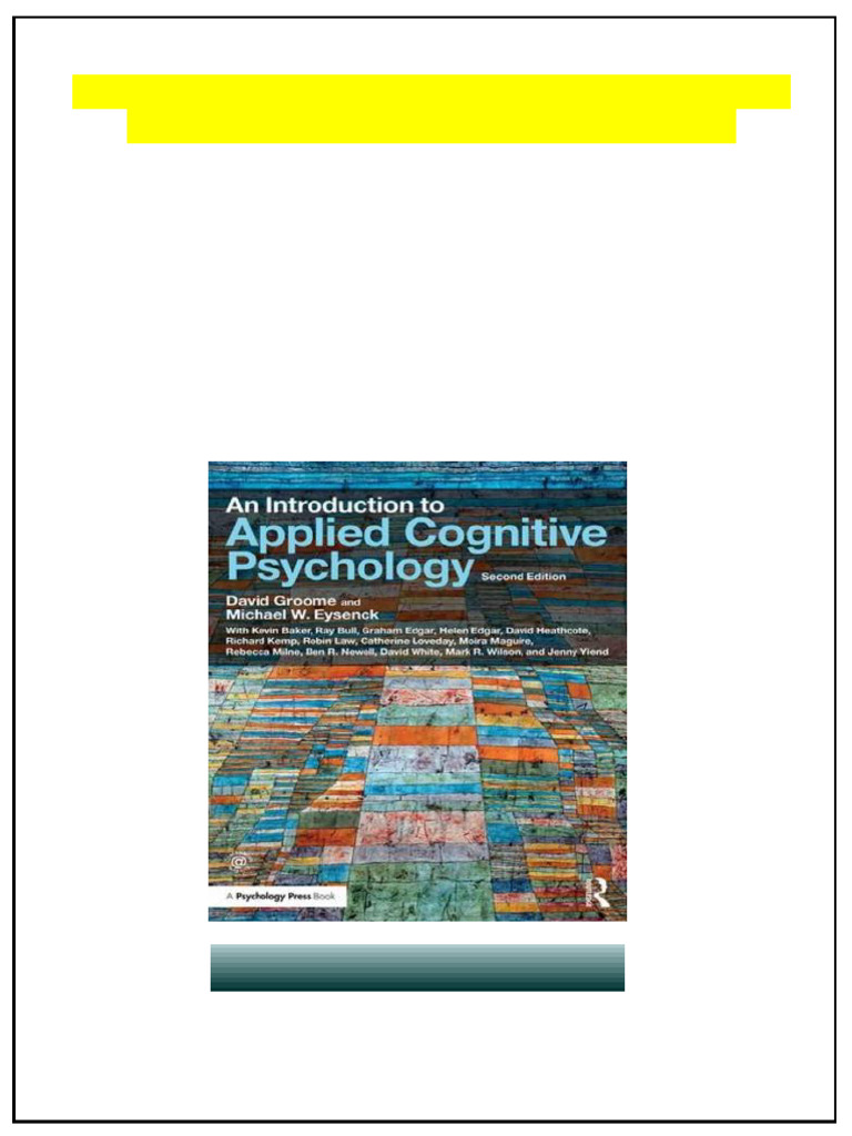 An Introduction to Applied Cognitive Psychology 2nd Edition David ...