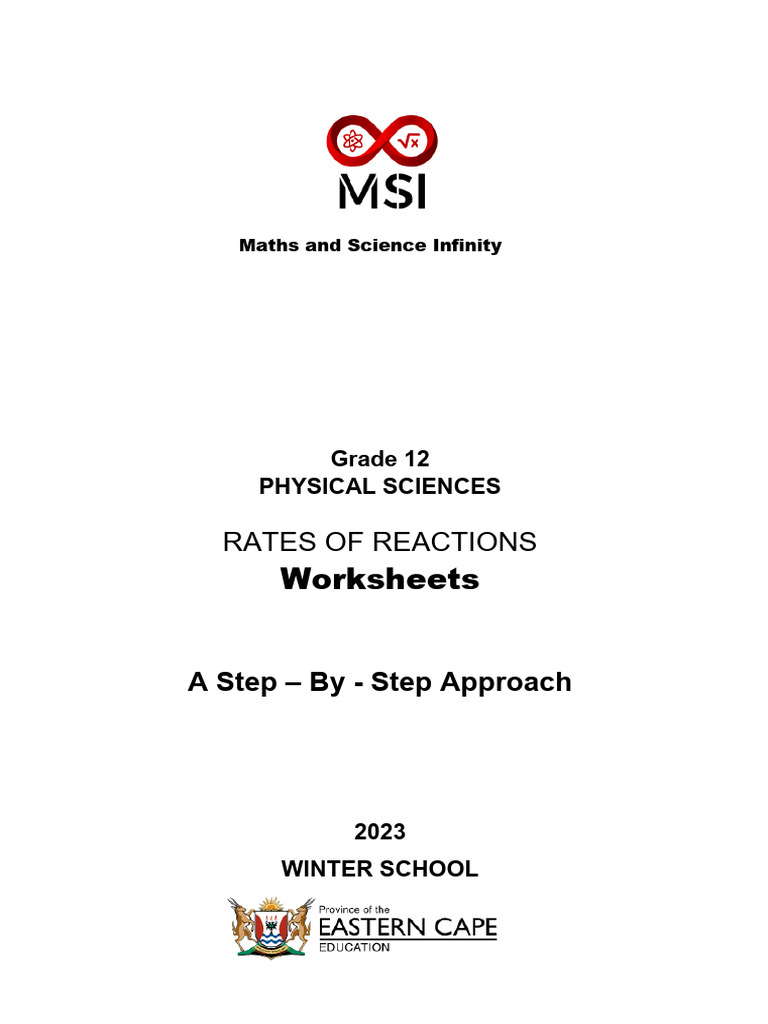 Rates of Reaction - Worksheets 1 - Step by Step and Exam Questions ...