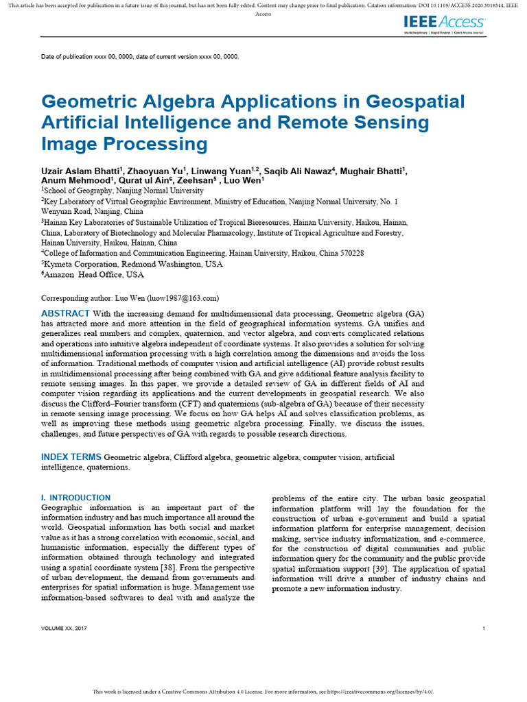 Geometric Algebra Applications in Geospatial Artif | PDF | Geographic ...