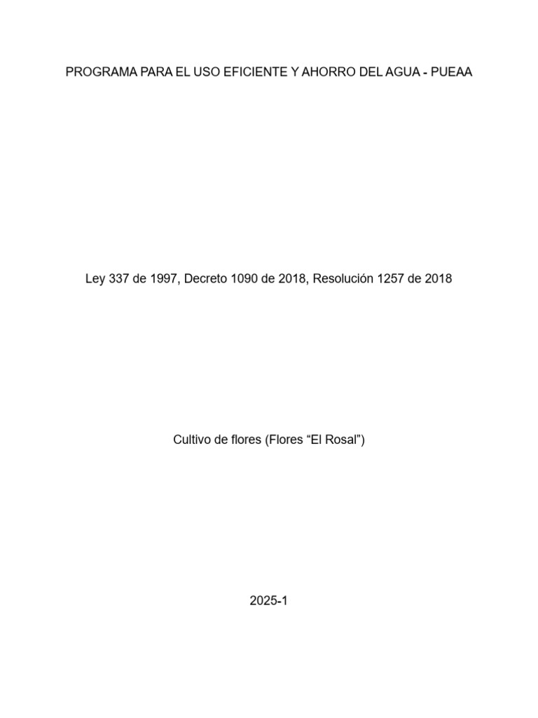 PROGRAMA_PARA_EL_USO_EFICIENTE_Y_AHORRO_DEL_AGUA | PDF | Agua | Riego