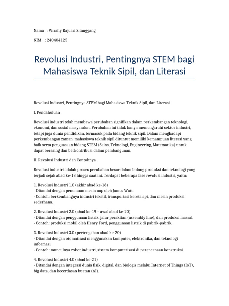 Paper Revolusi Industri STEM Literasi Cover | PDF