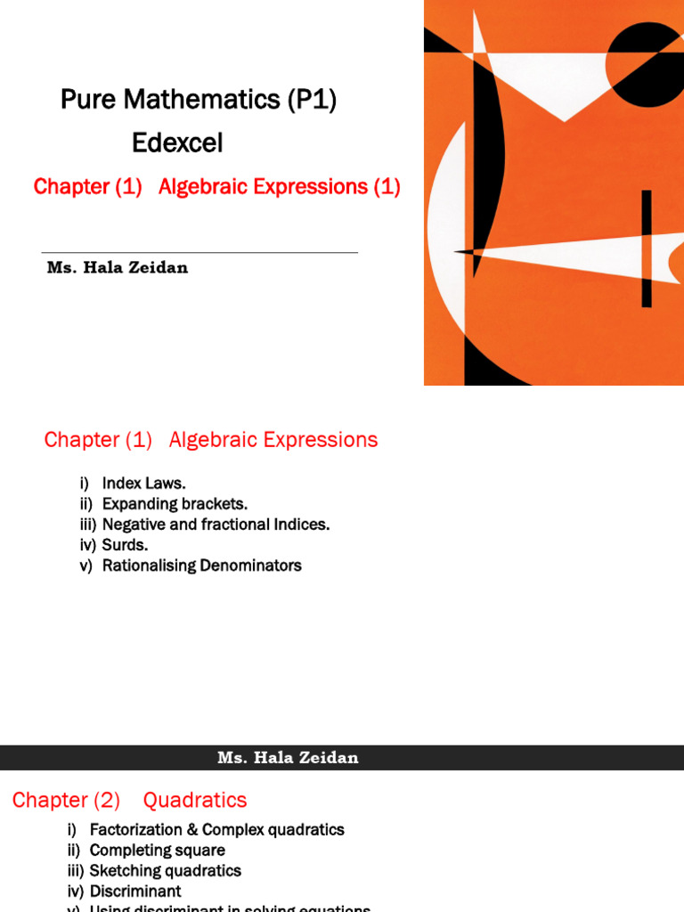 Chapter (1) Algebraic Expressions | PDF | Trigonometric Functions ...