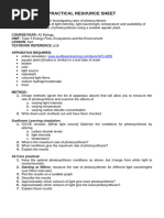Effects of Light on Photosynthesis Rate | PDF | Photosynthesis | Water