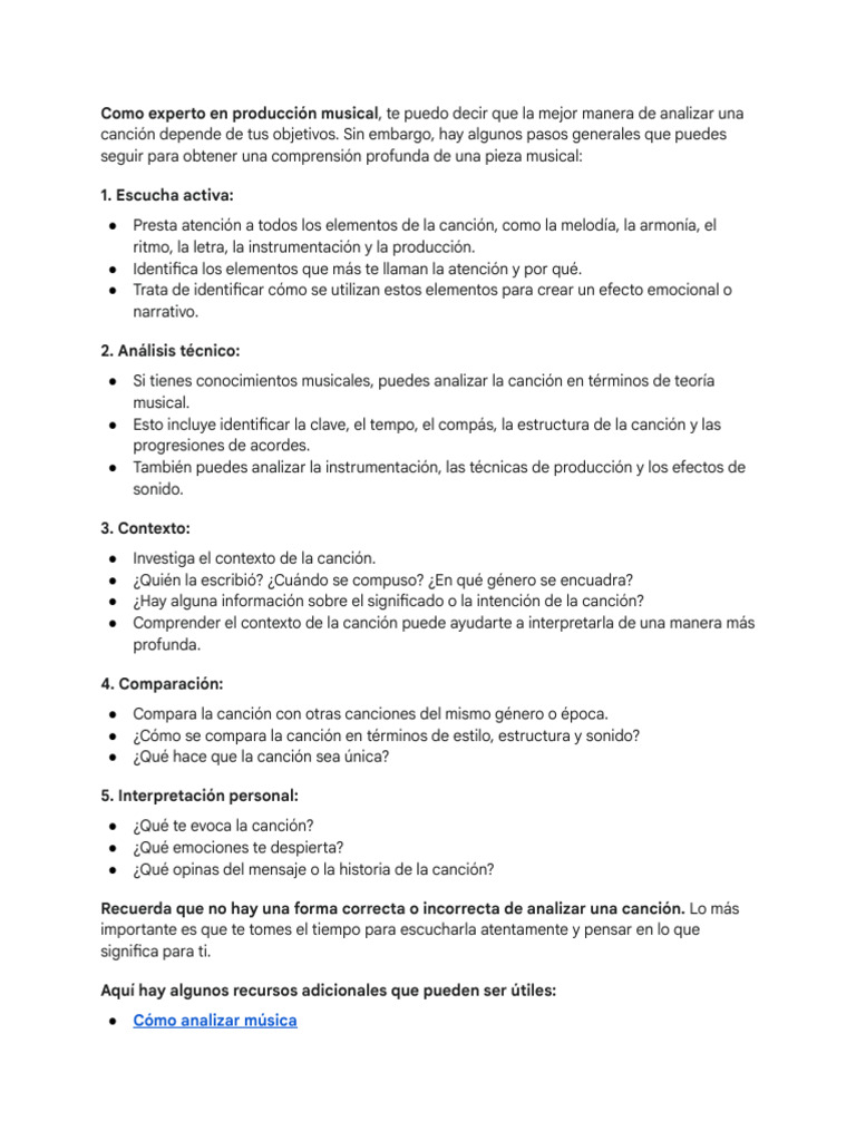 La Mejor Manera de Analizar Una Canción | PDF