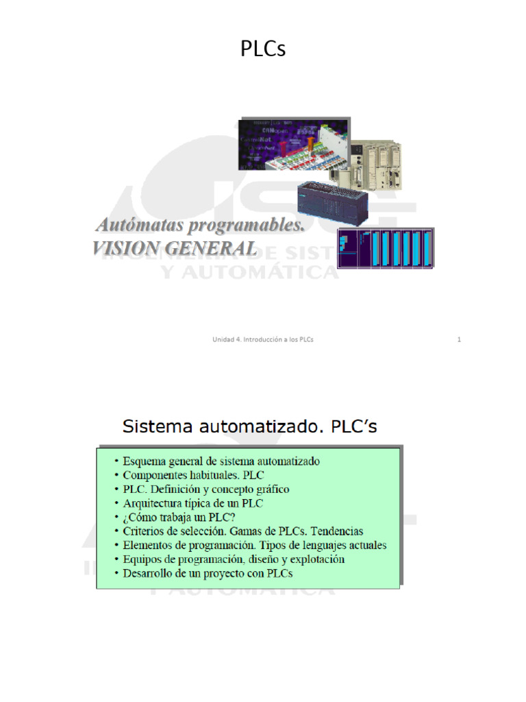 Unidad 4. Introducción a los PLCs | PDF