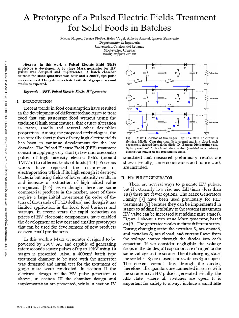A Prototype of A Pulsed Electric Fields Treatment For Solid Foods in ...