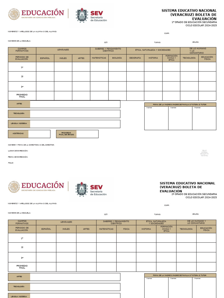 Boletas Secundaria Firma | PDF | Educación Secundaria | Science