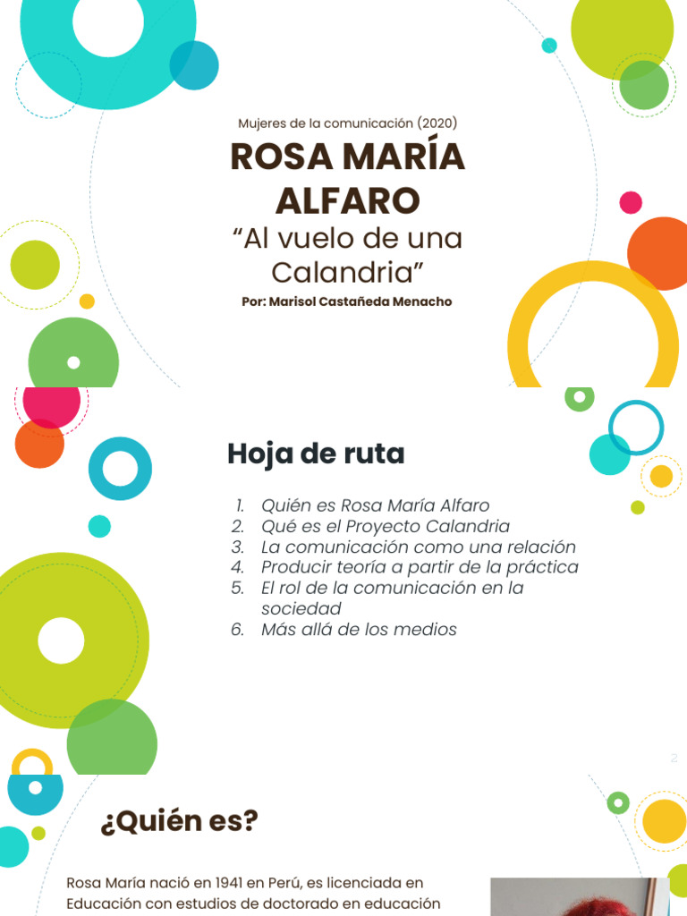 Rosa María Alfaro y la Comunicación Social | PDF | Comunicación ...