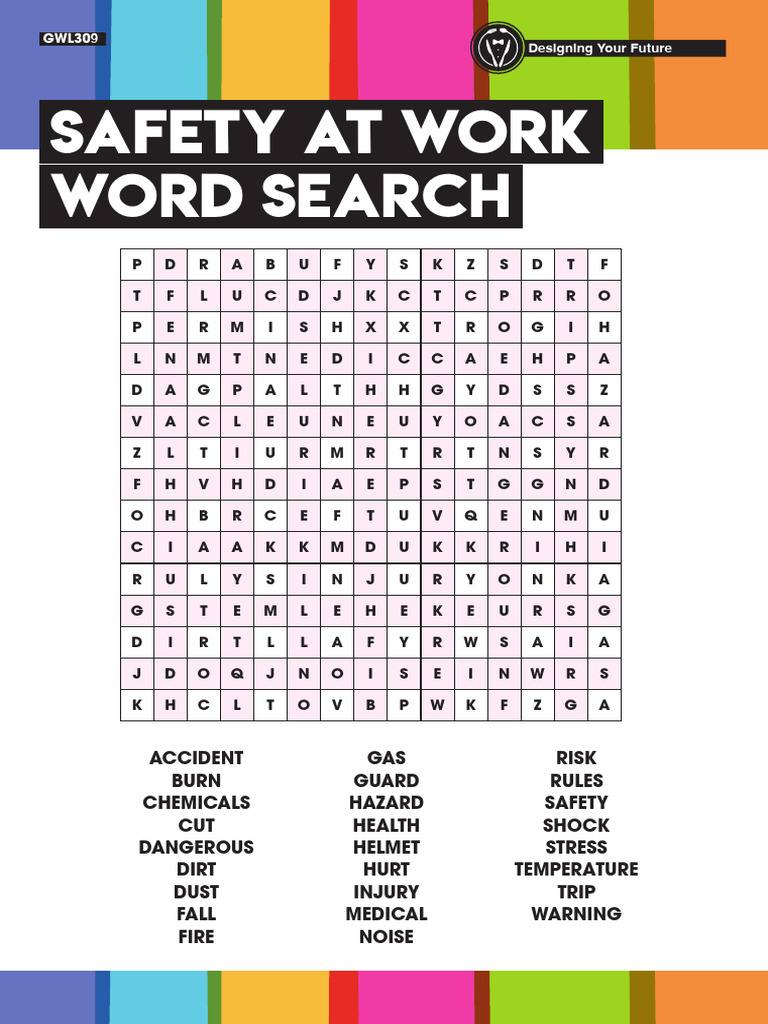 Safety at Work - Word Search and Cloze Reading | PDF | Safety ...