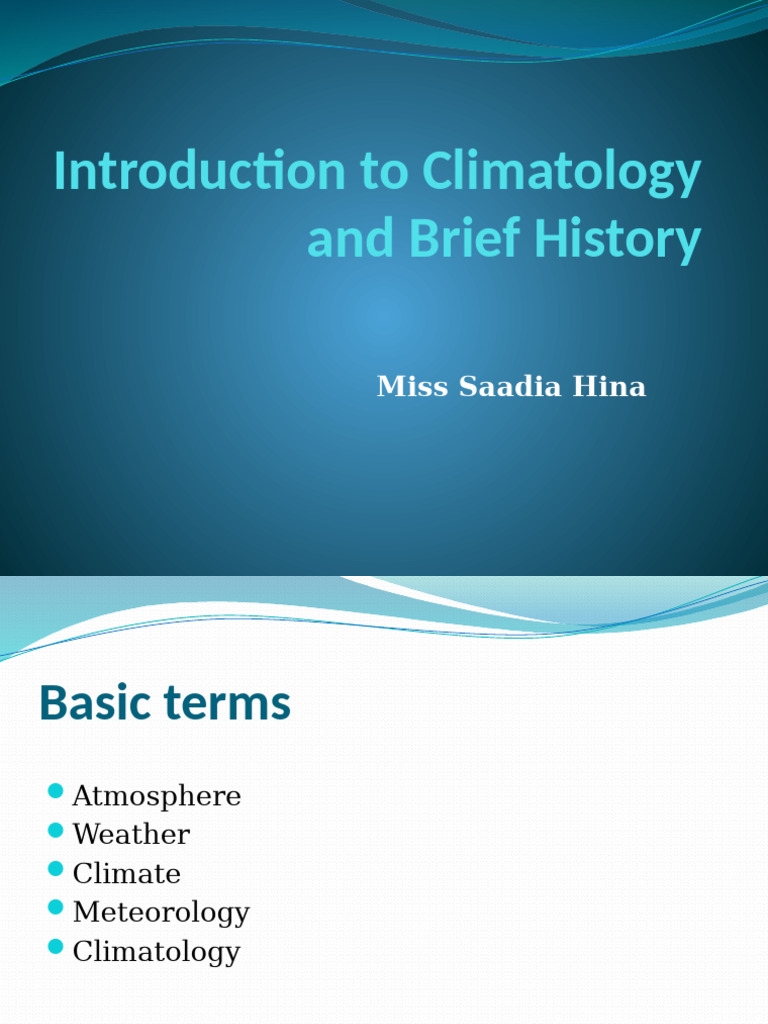 Introduction To Climatology and Brief History | PDF | Climatology | Weather