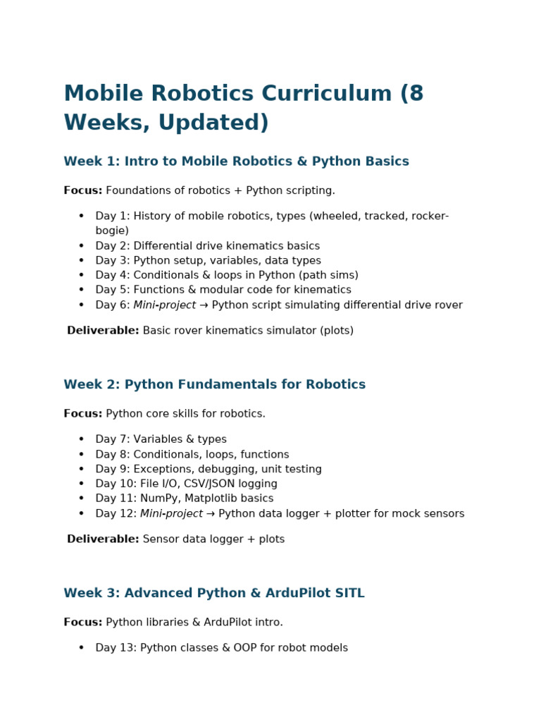 Mobile Robotics | PDF | Python (Programming Language) | Computer Science
