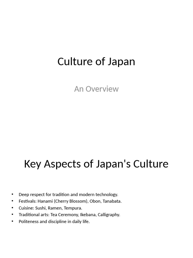 Overview of Japanese Culture | PDF