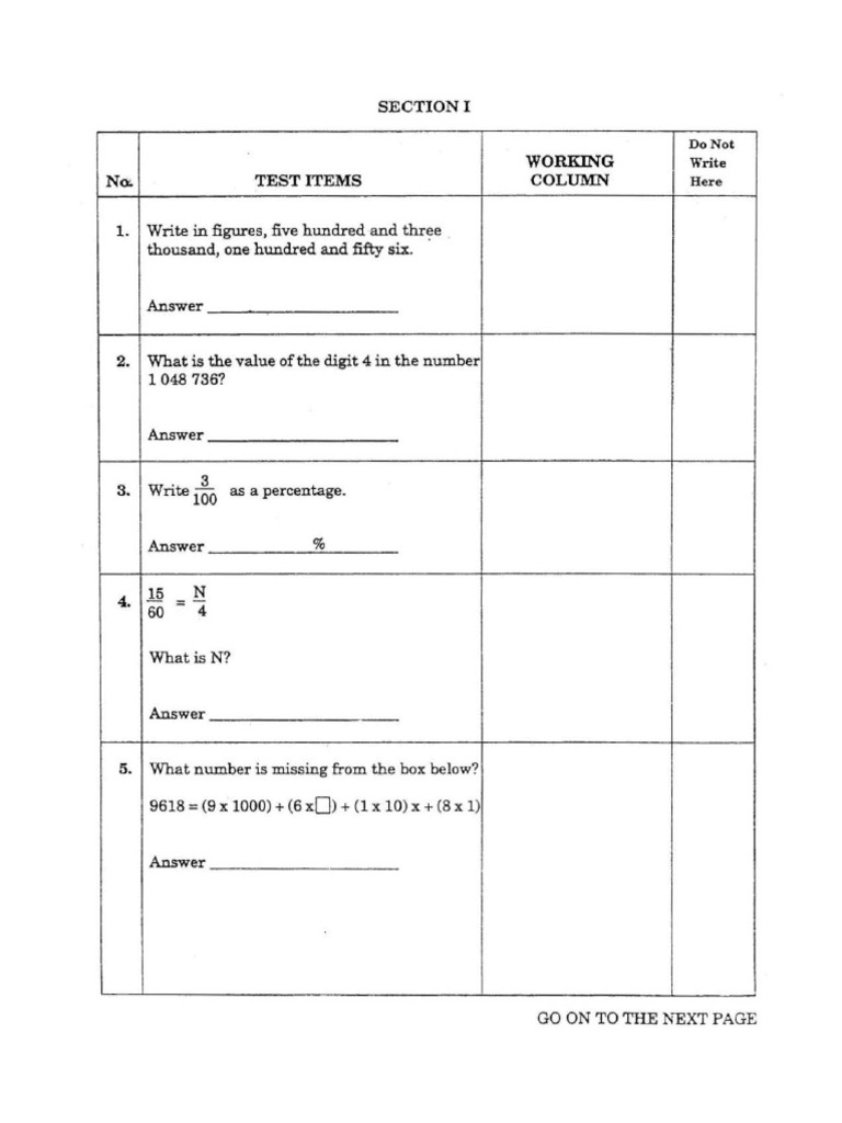 SEA 2001 Mathematics | PDF | Area