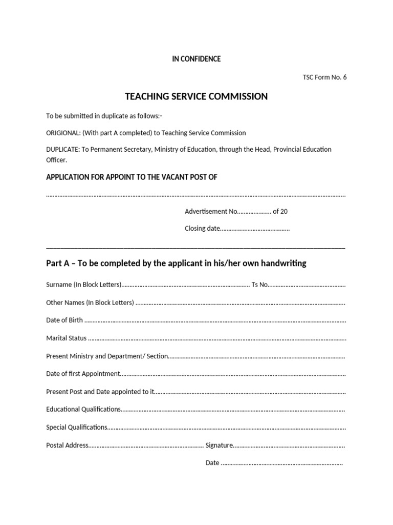 TSC FORM NO. 6 | PDF | Government