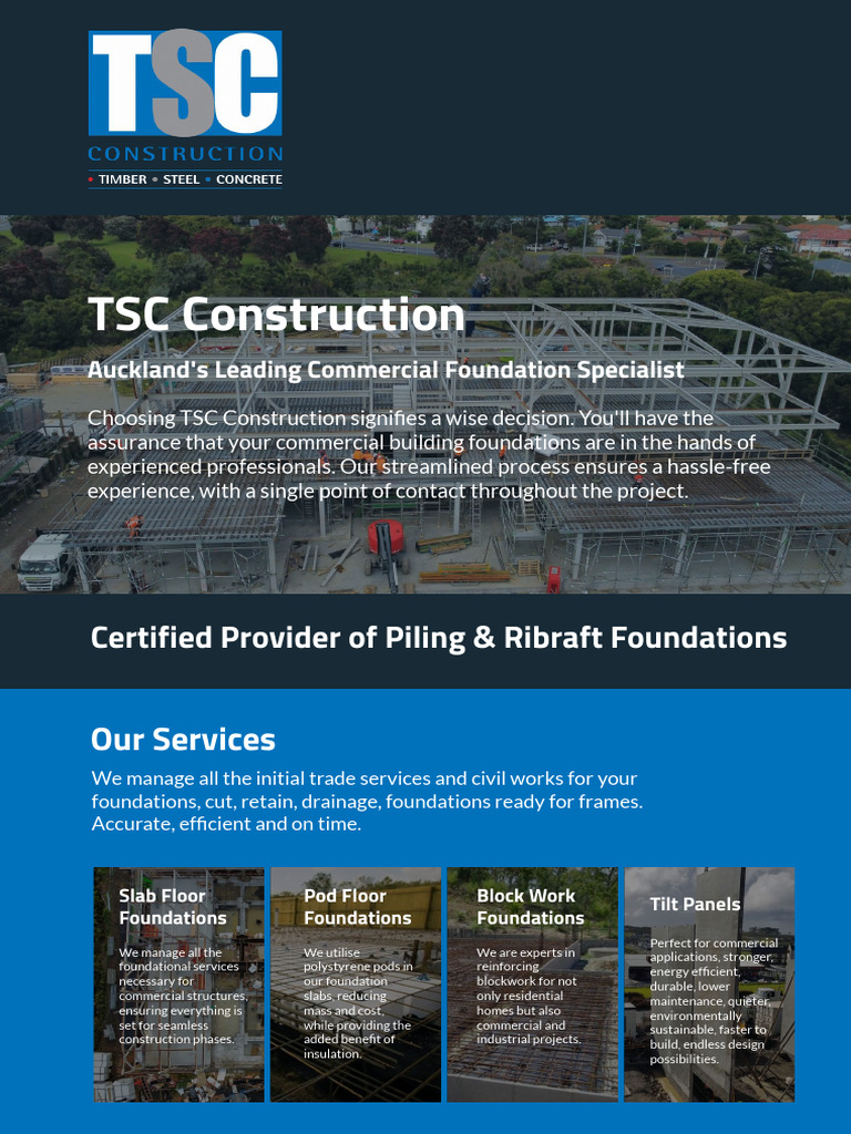 TSC Construction: Expert Foundation Services | PDF | Foundation ...