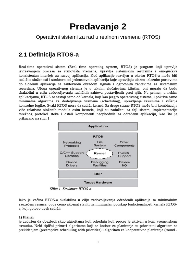 Predavanje3 - RTOS | PDF