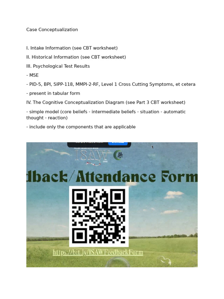 Case Conceptualization | PDF