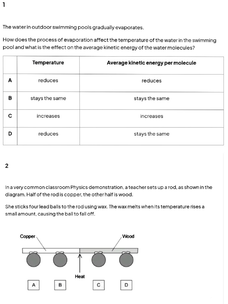 Effects of Evaporation and Cooling in Physics | PDF | Gases | Temperature