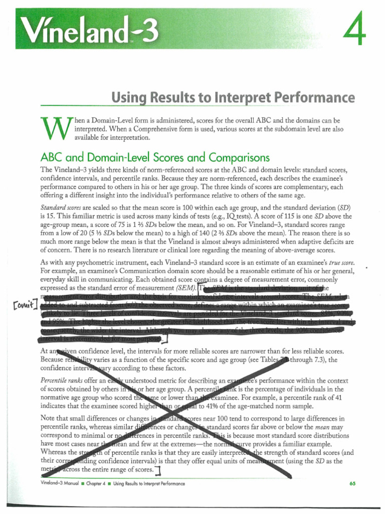 Vineland-3 Score Interpretation Guide | PDF | Standard Deviation ...