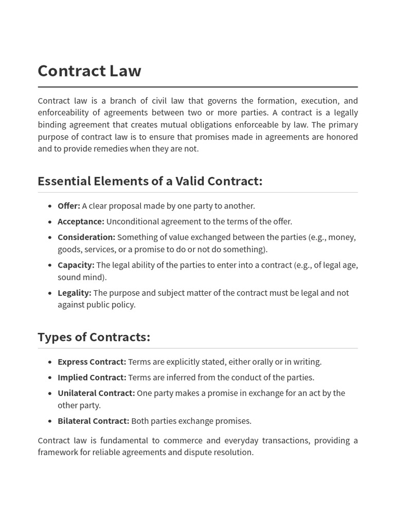 Contract Law | PDF