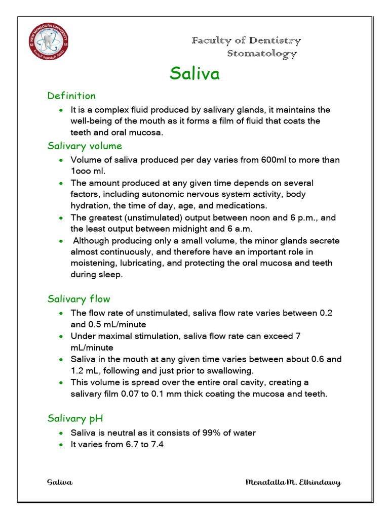 Saliva | PDF | Saliva | Secretion