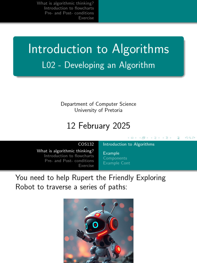 COS 132 2025 Lecture 2 | PDF | Algorithms | Thought