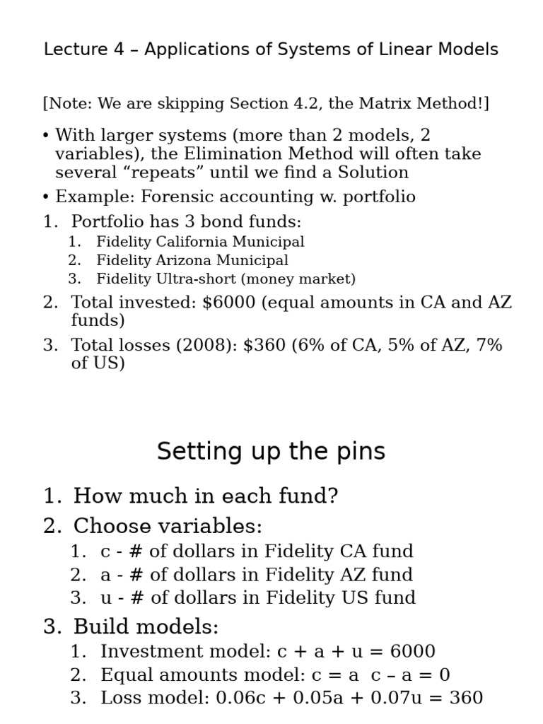 Lecture 4 Applications of Linear Systems | PDF | Numerical Analysis ...
