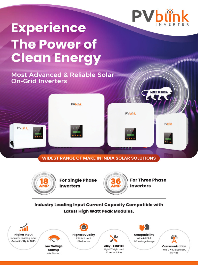 PVBlink Ongrid Inverter Brochure N | PDF