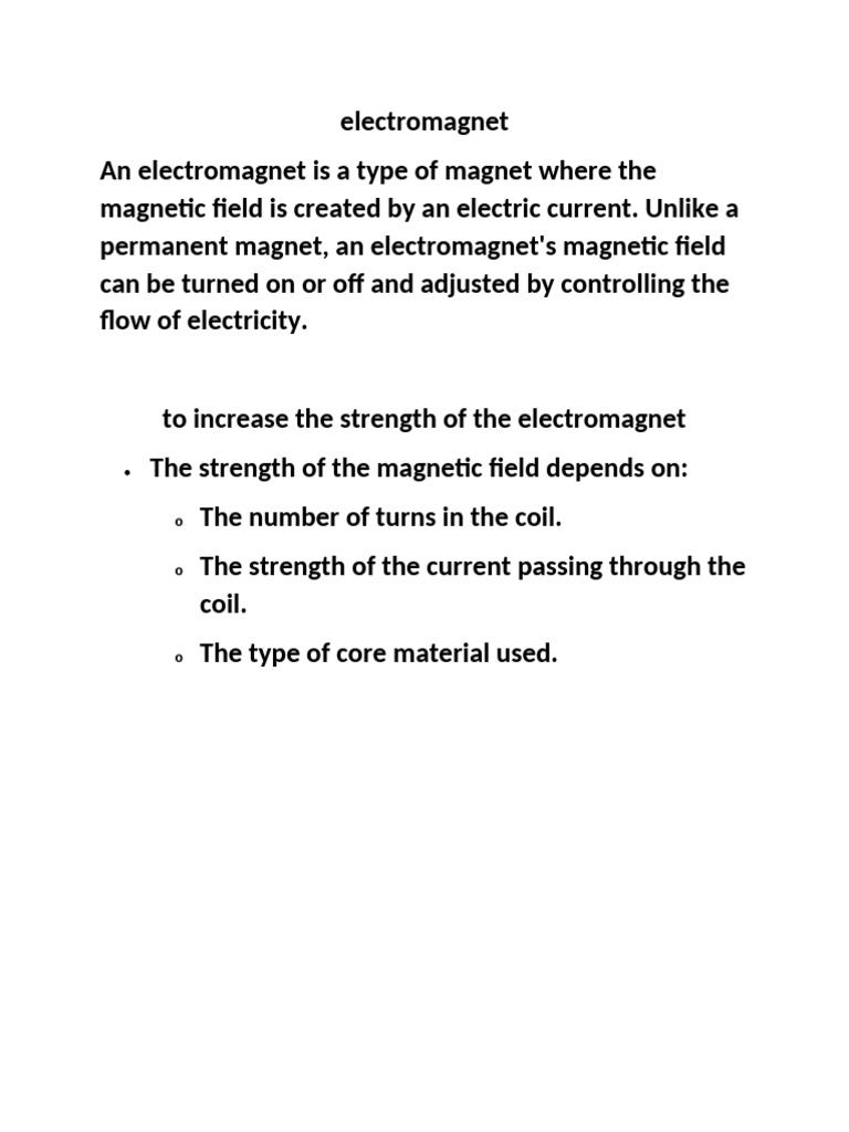 Electromagnet | PDF | Magnetism | Electric Current