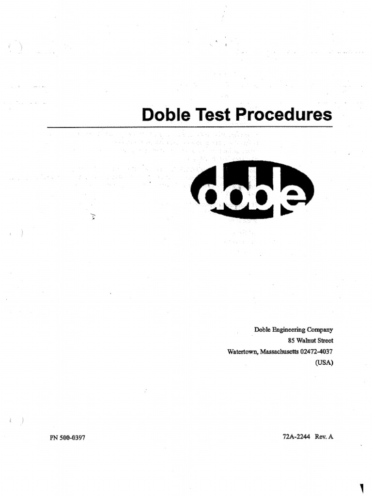 Doble Procedures | PDF